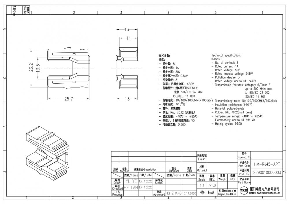HM-RJ45-APT technical document preview