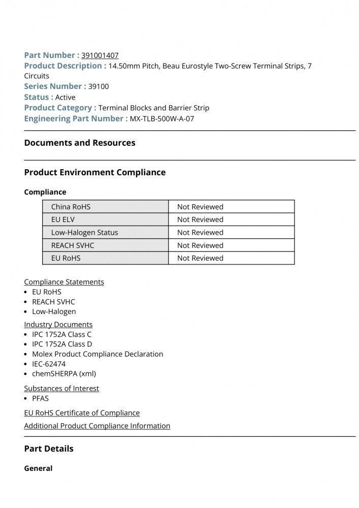 391001407 product document page 1