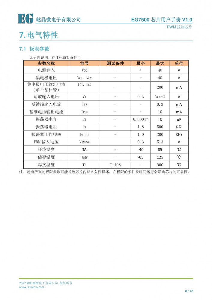 EG7500 user manual page 8