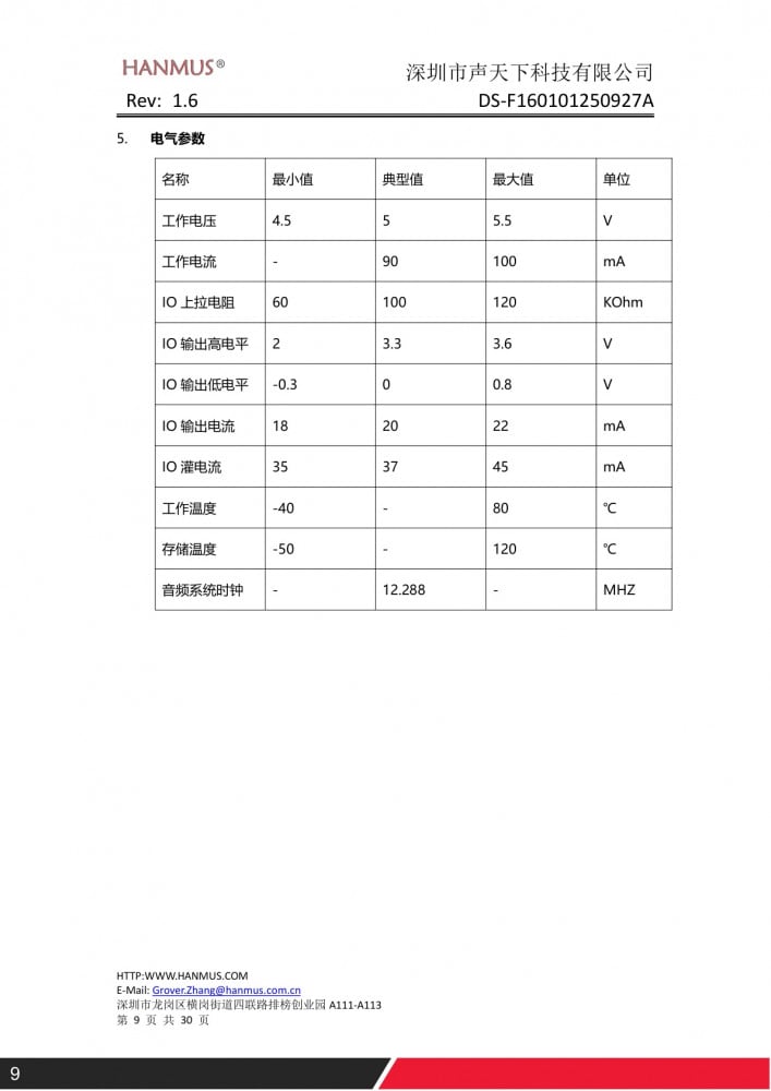 HANMUS F16-16FX datasheet page 9