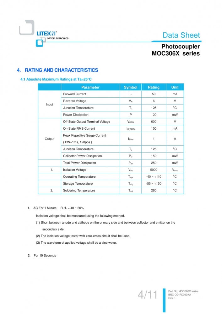MOC3063 datasheet page 5