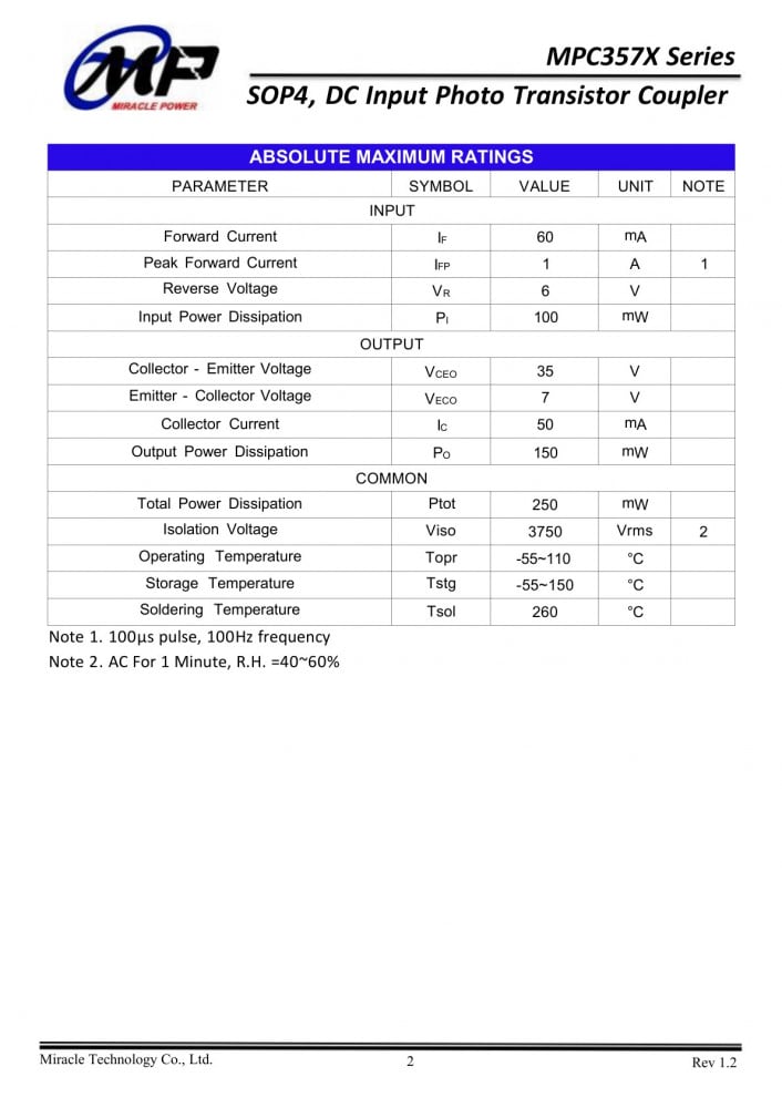 MPC357B(T1)-GV datasheet page 2