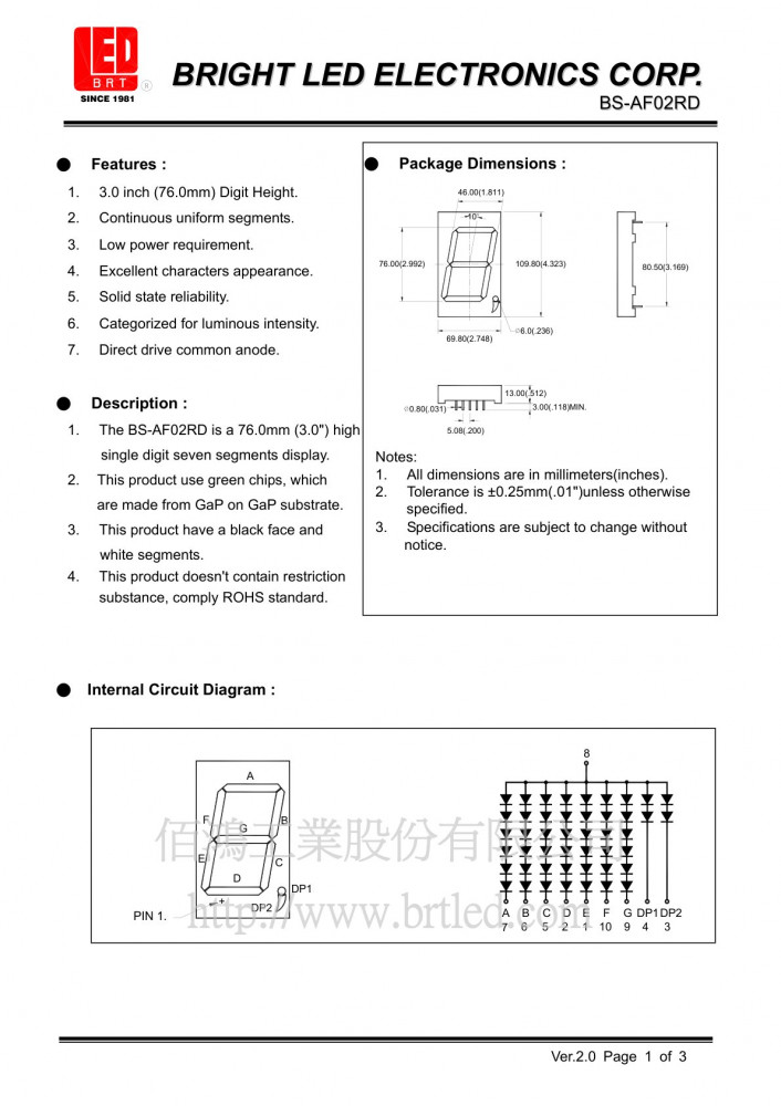 BS-AF02RD technical document page 1