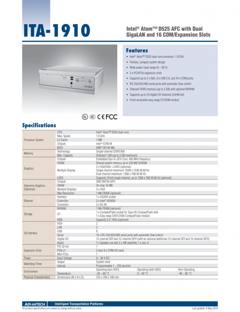 ITA-1910-00A1E technical documentation page 1