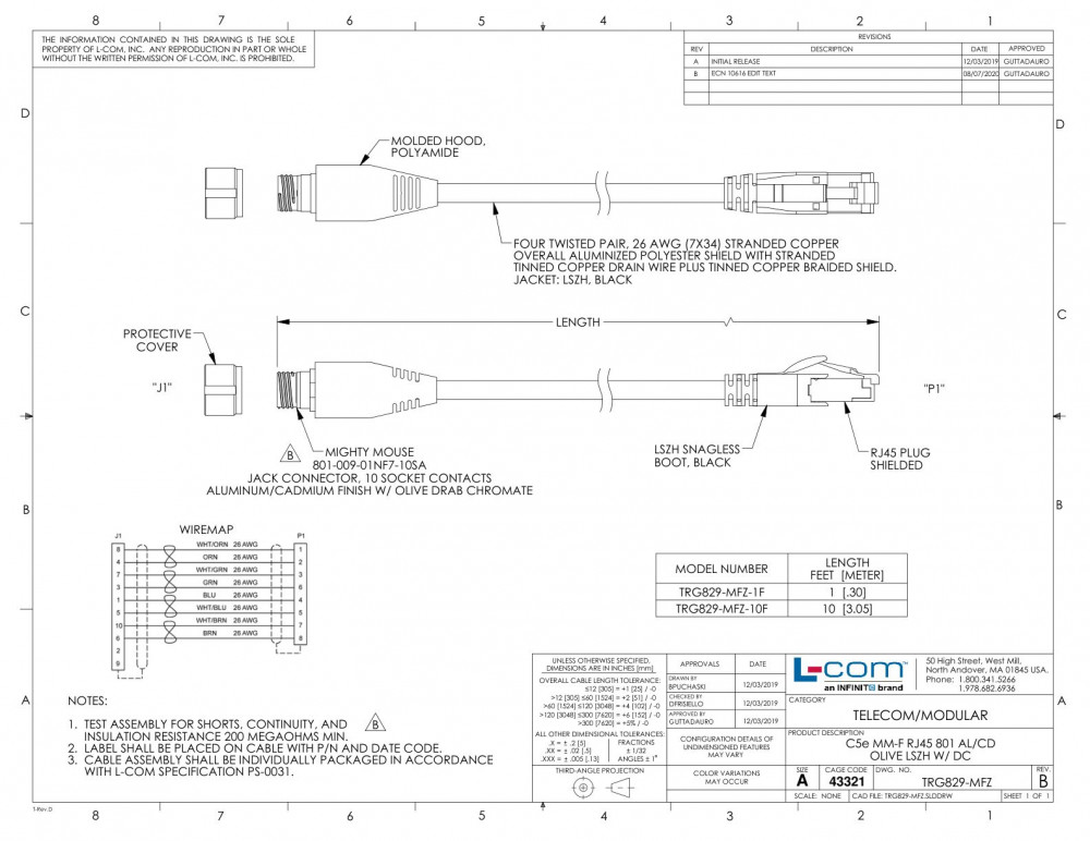 L-com TRG829-MFZ drawing preview