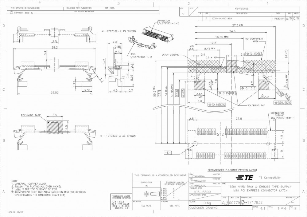 TE Connectivity 1717832-2 technical drawing page 1