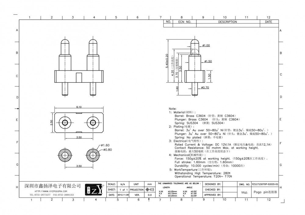 YZ11715070P-02035-01 product specification page 3