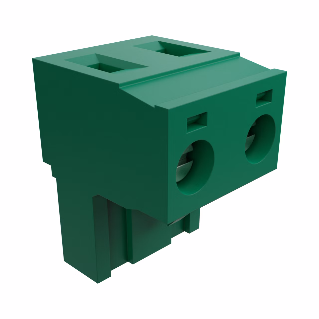 7.62mm Pitch Eurostyle 180° Wire Entry Plug, without Mounting Ends, 2 Circuits, Green for sale