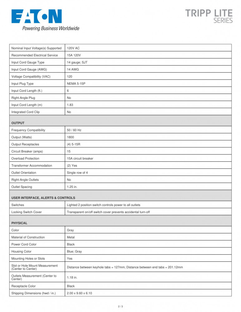 UL603CB-6 product document image 2