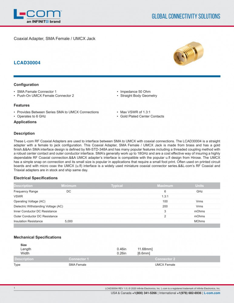 LCAD30004 product document page 1
