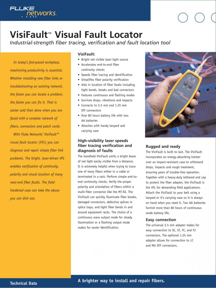 VisiFault product document page, image 1