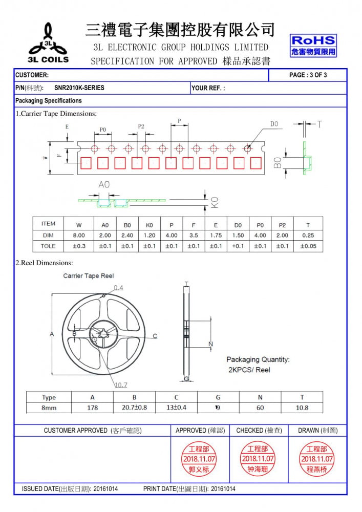 SNR2010K series approved specification page 3