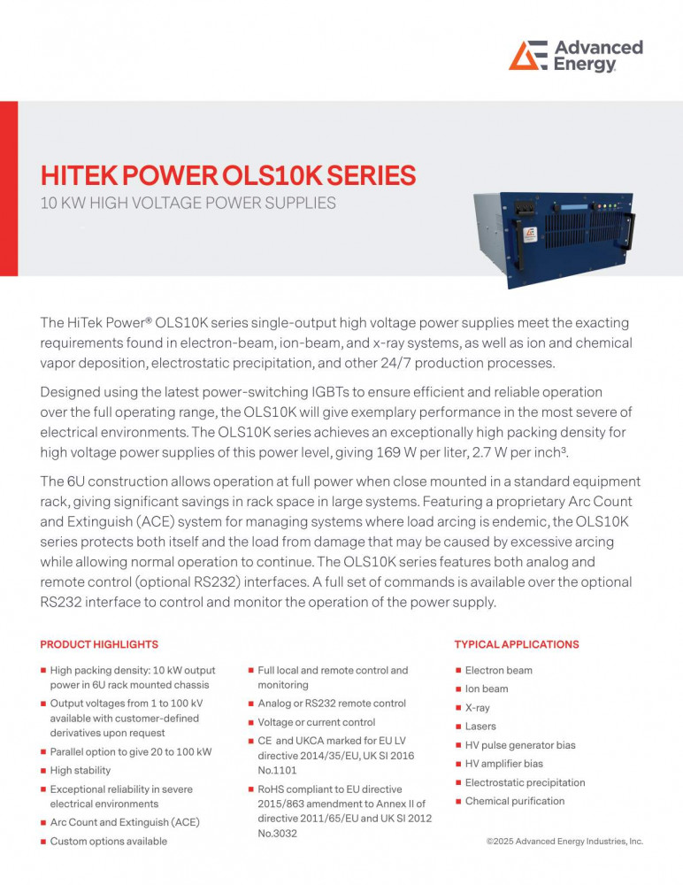 OLS10K series datasheet page 1