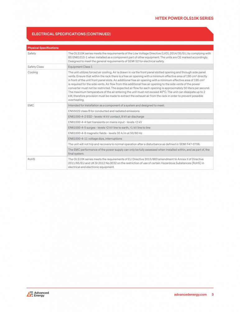 OLS10K series datasheet page 3