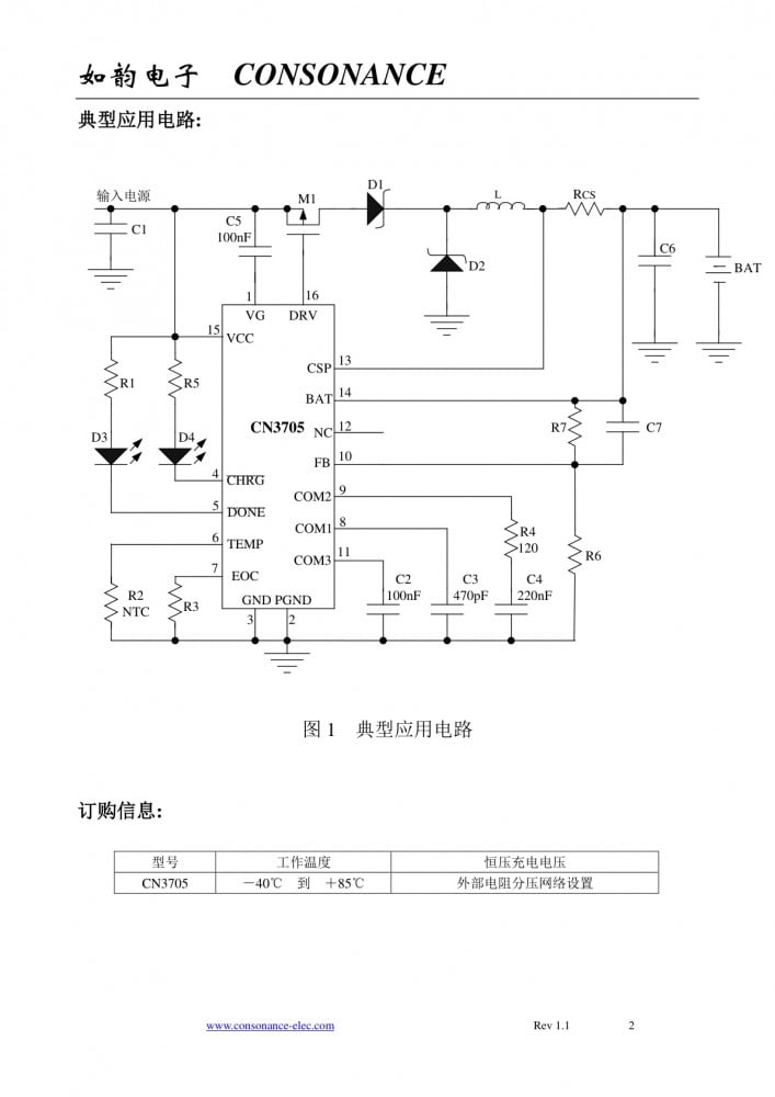 CN3705 datasheet page 2