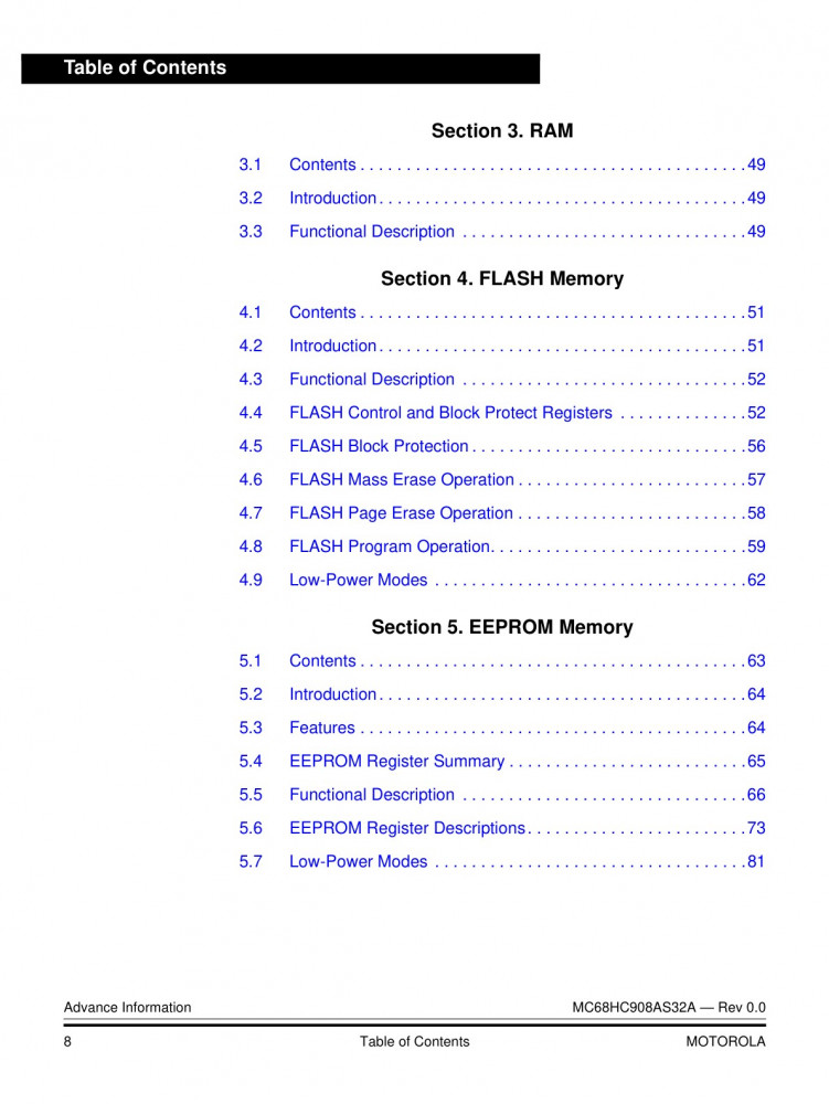 MC68HC908AS32A documentation page 8