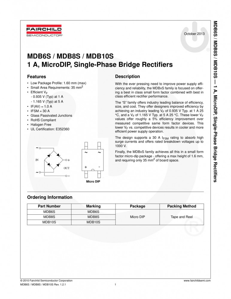 MDB10S technical document page 1
