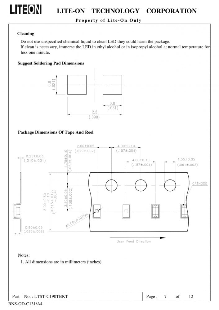 LTST-C190TBKT datasheet page 8