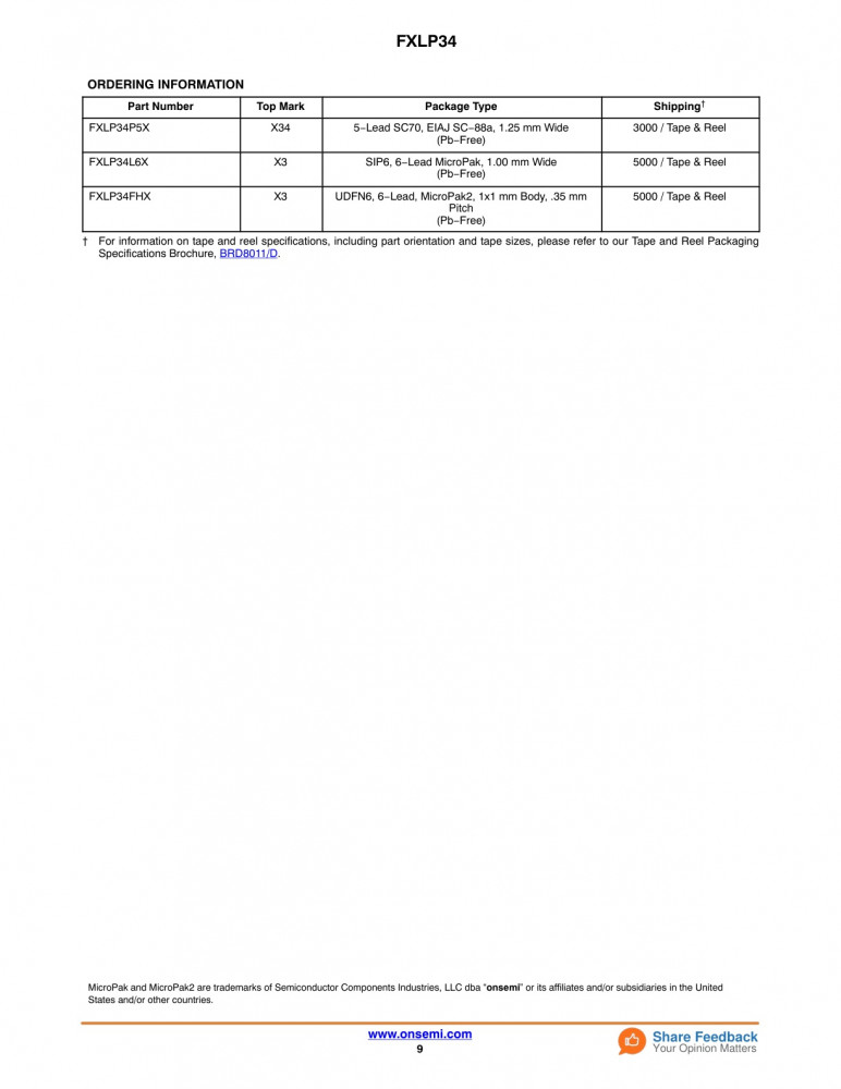 FXLP34 datasheet page 9