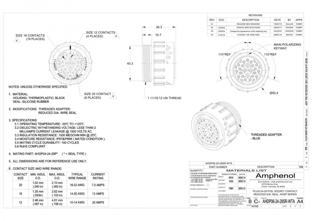 AHDP06-24-29SR-WTA technical drawing page 1