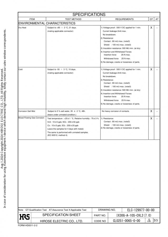 HRS IX30G-A-10S-CVL2(7.0) specification sheet page 3