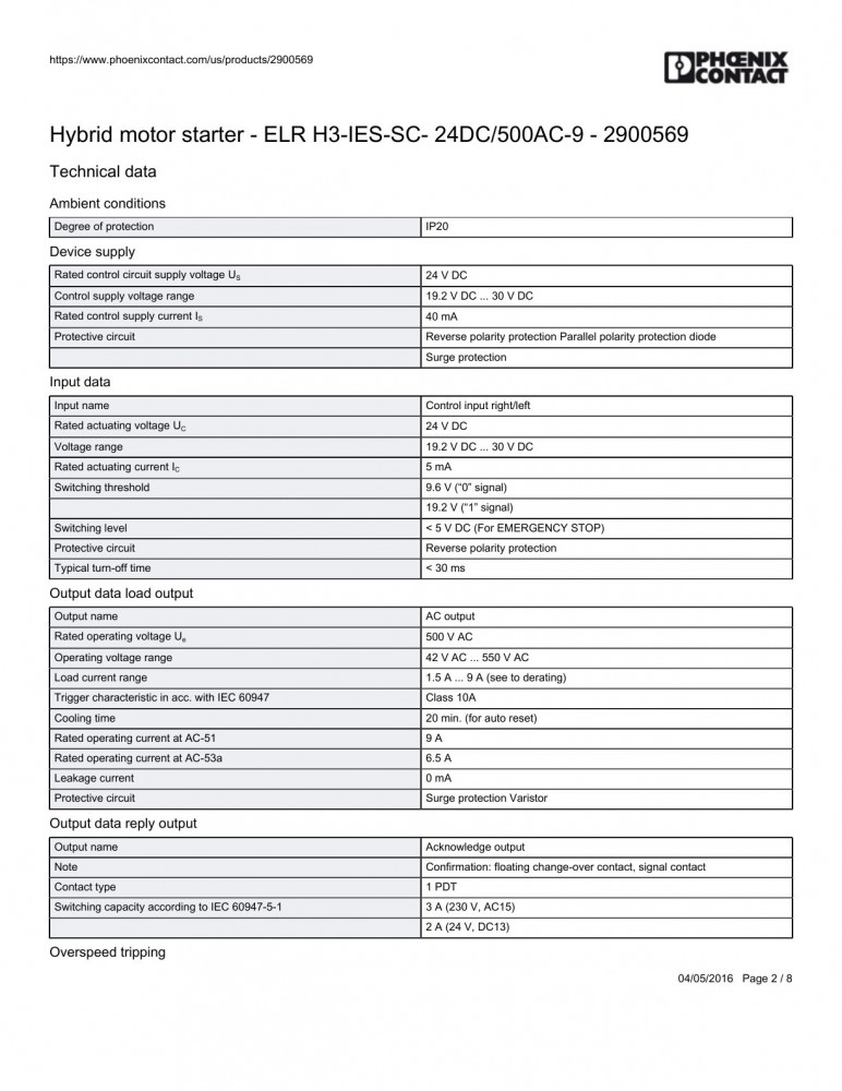 Phoenix Contact 2900569 technical document page 2