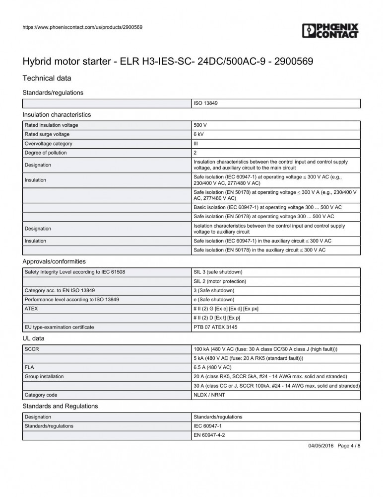Phoenix Contact 2900569 technical document page 4