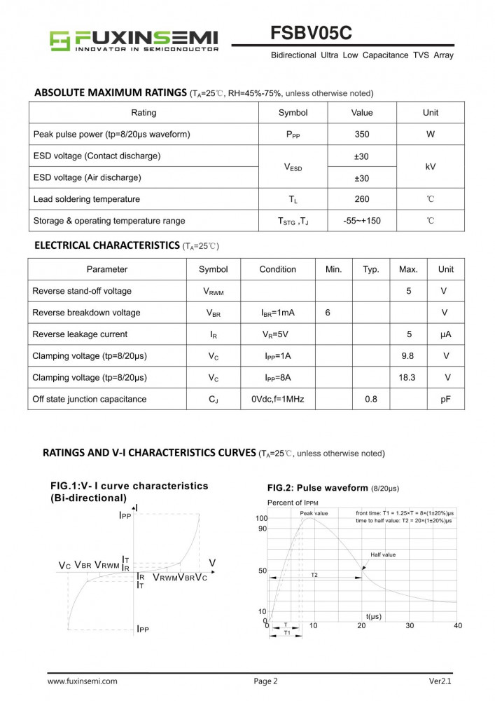 FSBV05C technical document page 2