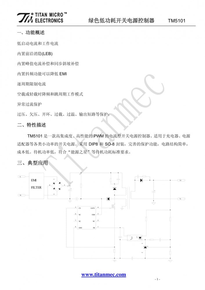TM5101 datasheet page 1