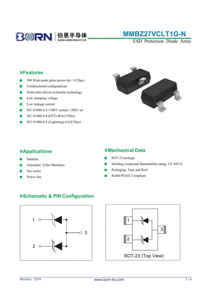 MMBZ27VCLT1G-N datasheet page 1