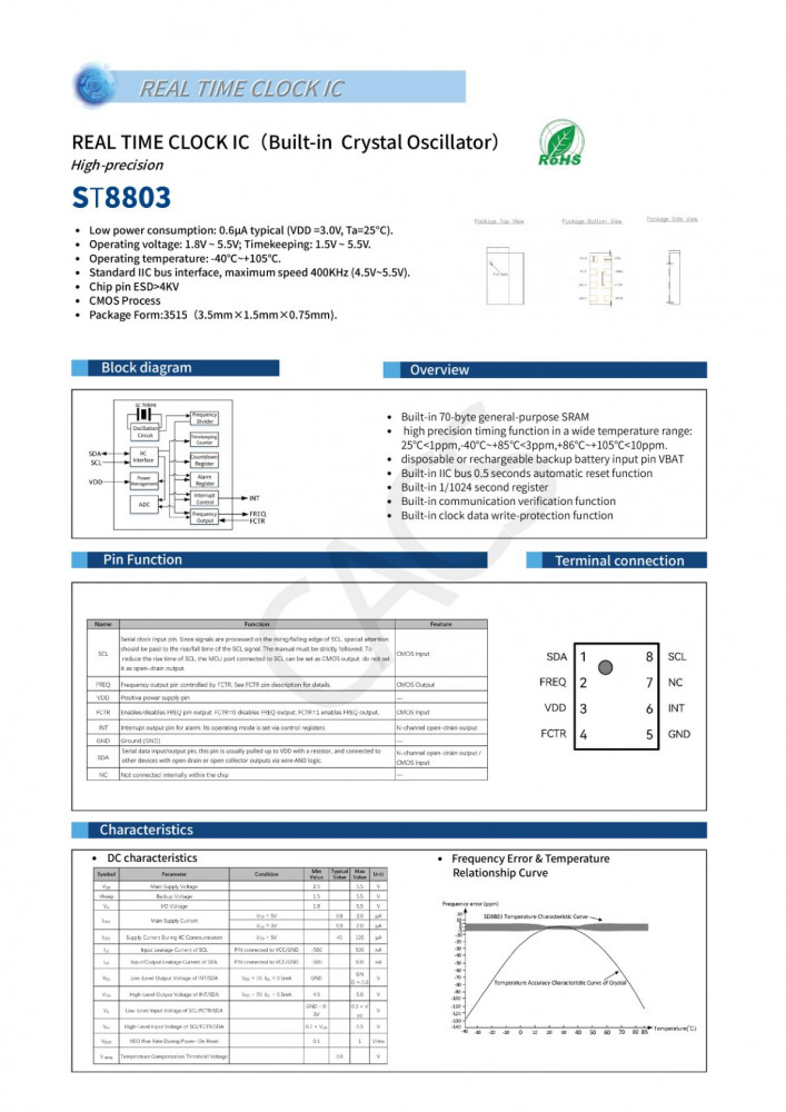 ST8803 technical document preview