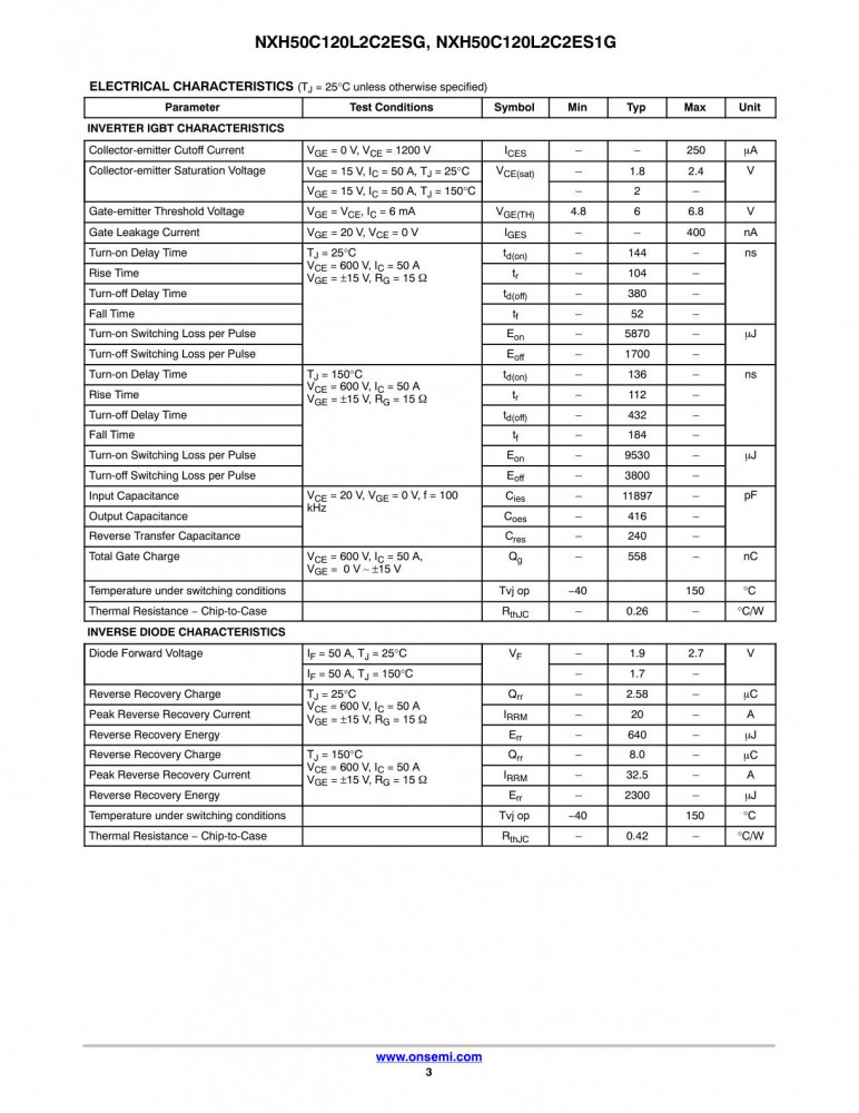 NXH50C120L2C2ESG datasheet page 3