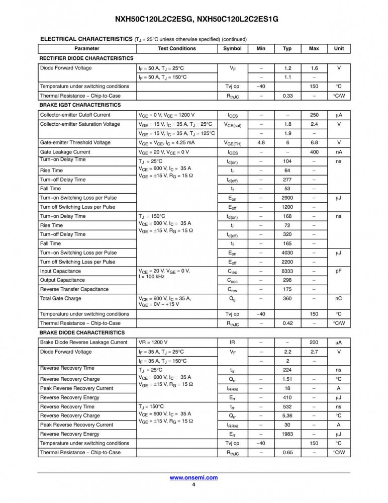 NXH50C120L2C2ESG datasheet page 4