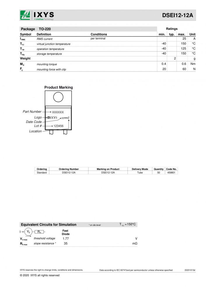 DSEI12-12A datasheet page 3