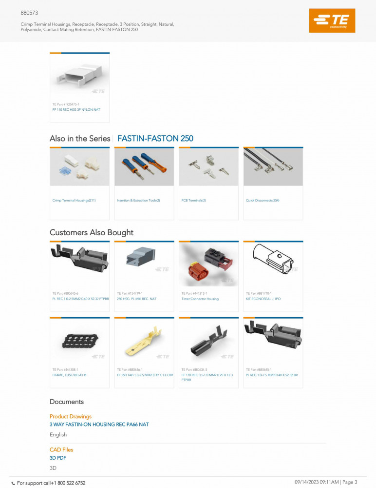 TE Connectivity 880573 product document page 3