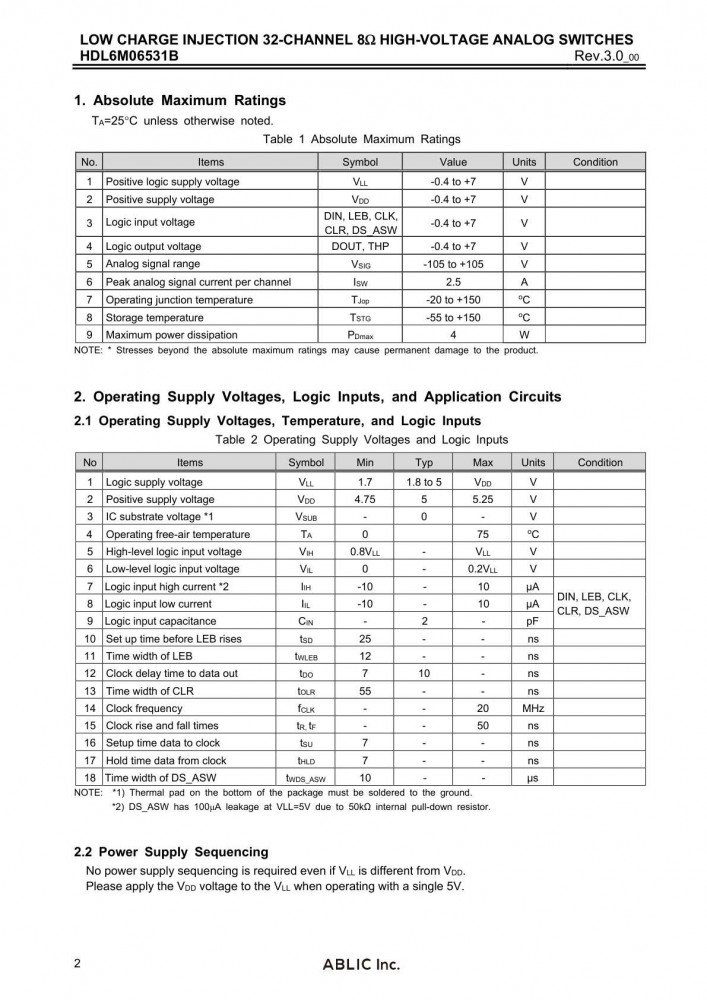 HDL6M06531B datasheet page 2