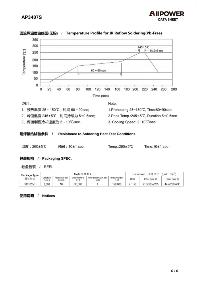 AP3407S datasheet page 6