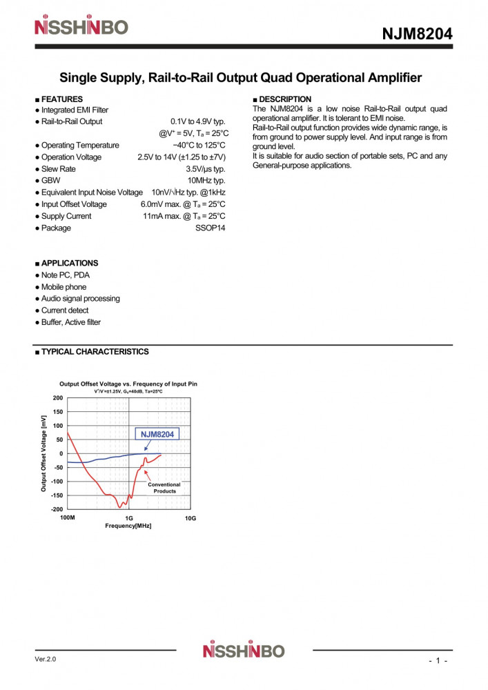 NJM8204 datasheet page 1