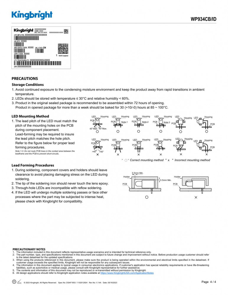 WP934CB/ID datasheet page 4
