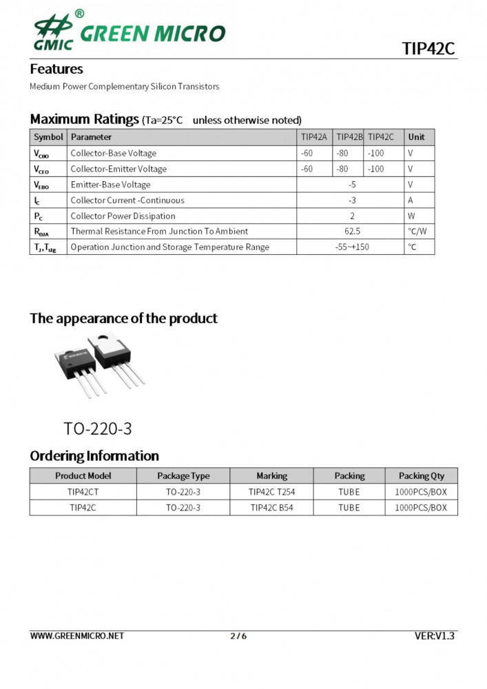 TIP42CT datasheet page 2