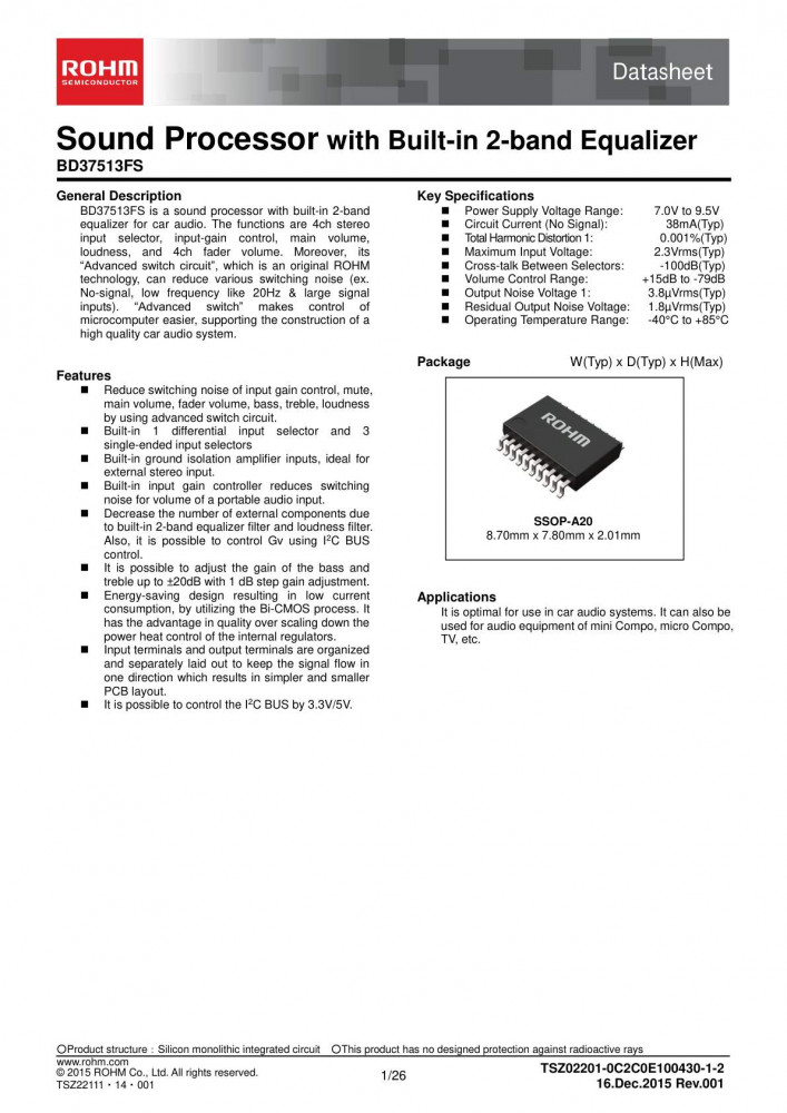 BD37515FS-E2 technical document page 1