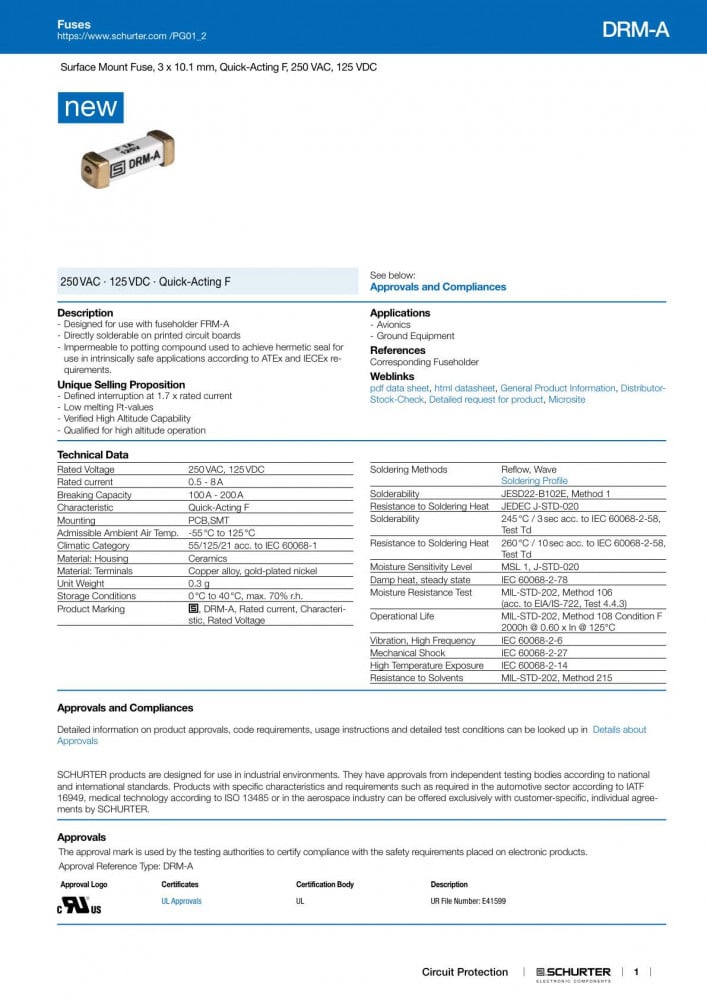 SCHURTER 3-133-471 datasheet page 1