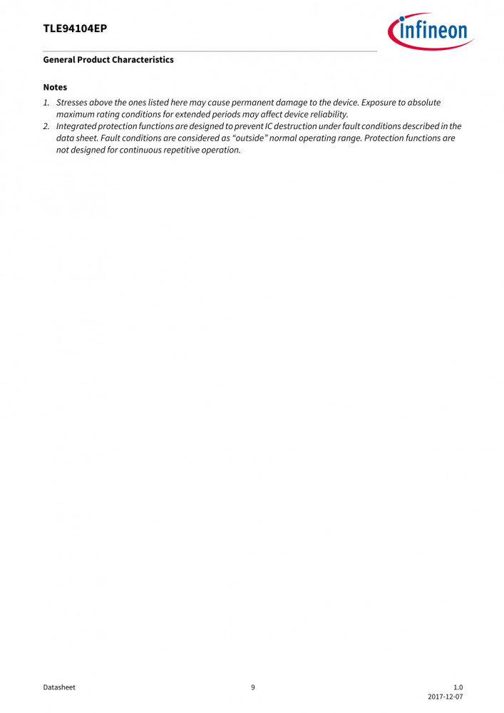 TLE94104EP datasheet page 9