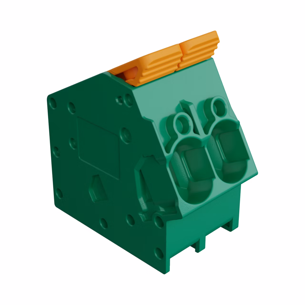 7.50mm Pitch Lever Activated Fixed Mount PCB Terminal Block, 35° Wire Entry, Left Front Terminal, 2 Circuits for sale
