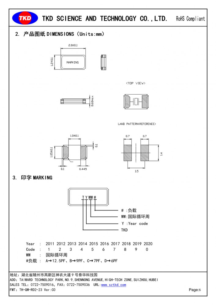 SF20WK32768D91T004 specification page 6