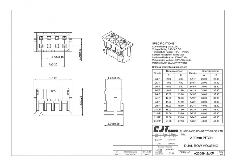 CJT A2006H-2x12P technical drawing page 1