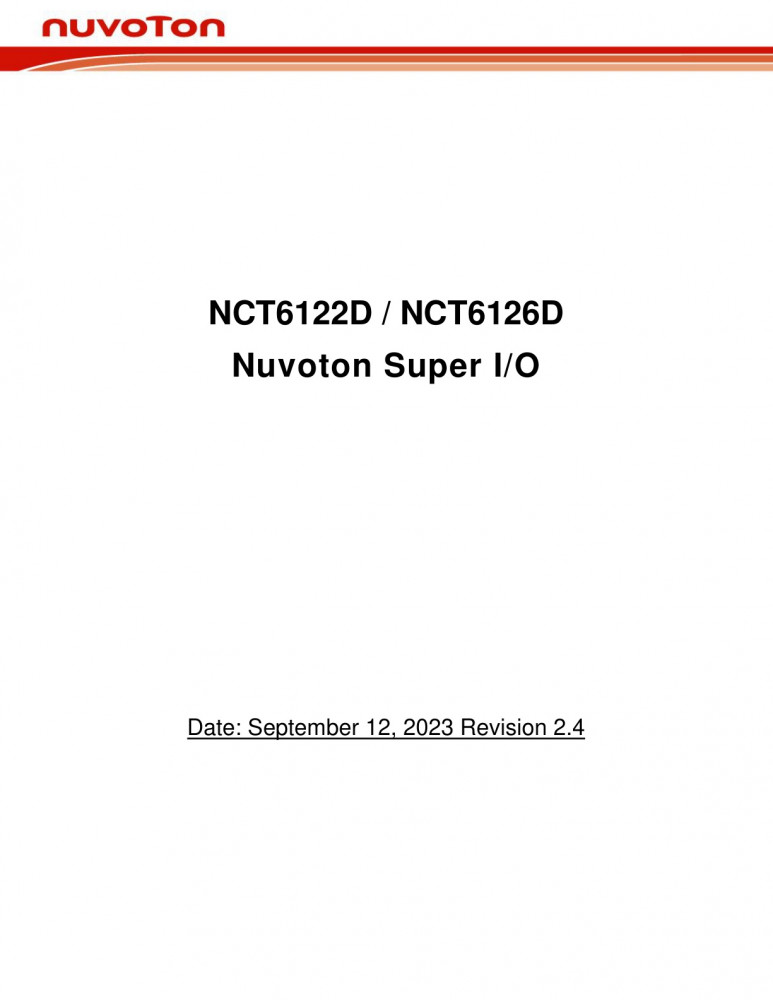 NCT6126D datasheet page 1