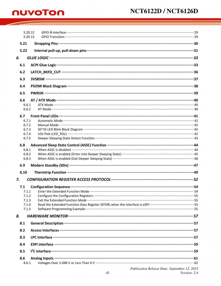 NCT6126D datasheet page 3