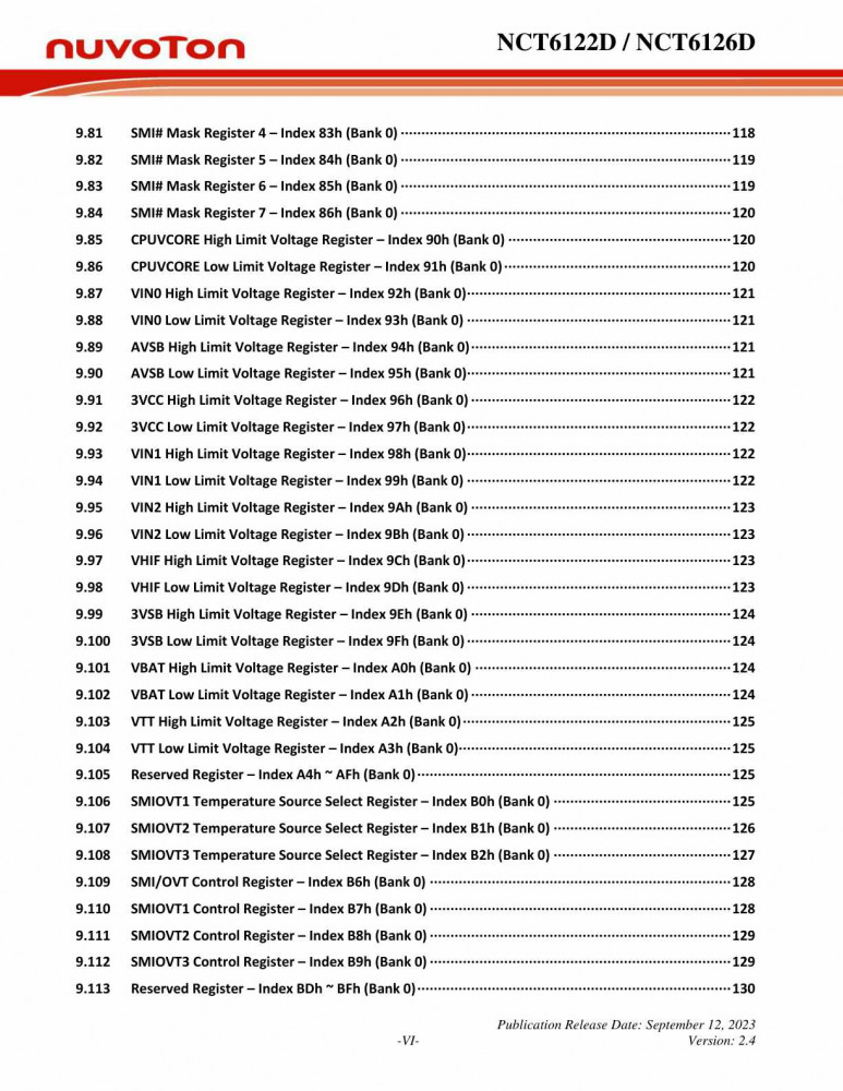 NCT6126D datasheet page 7