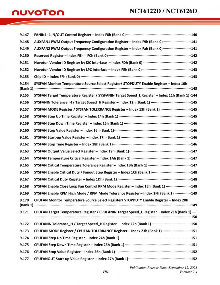 NCT6126D datasheet page 9